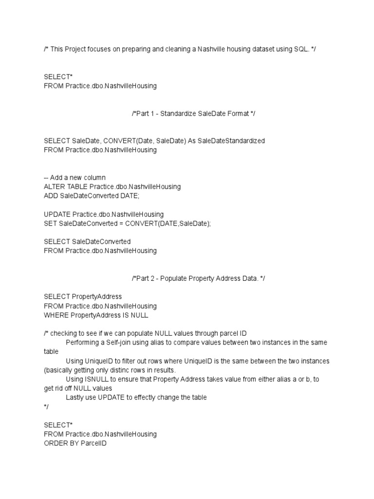 Nashville Housing | Download Free PDF | Data | Computer Data