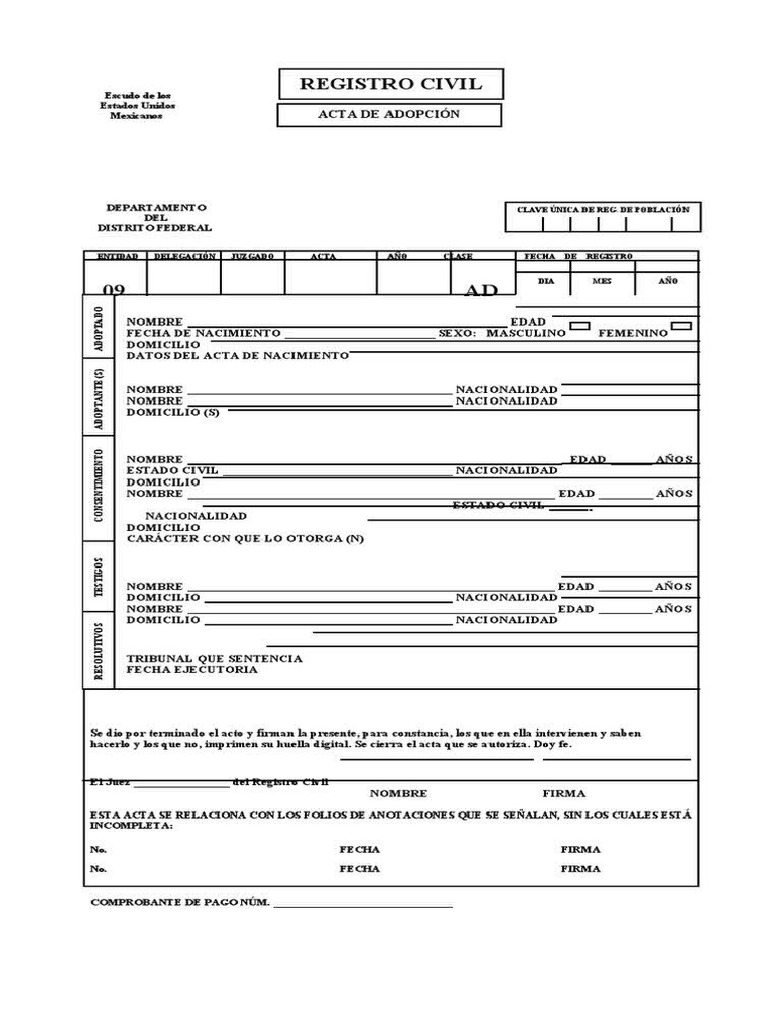 Acta de Adopcion | PDF