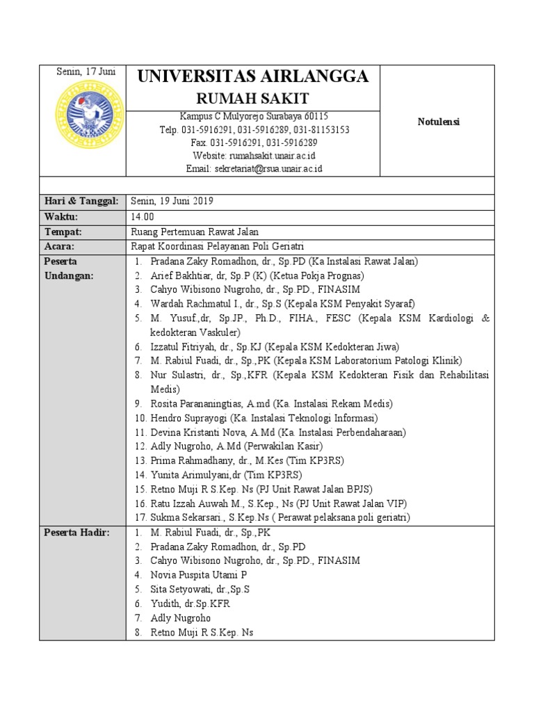 Format Notulensi | PDF