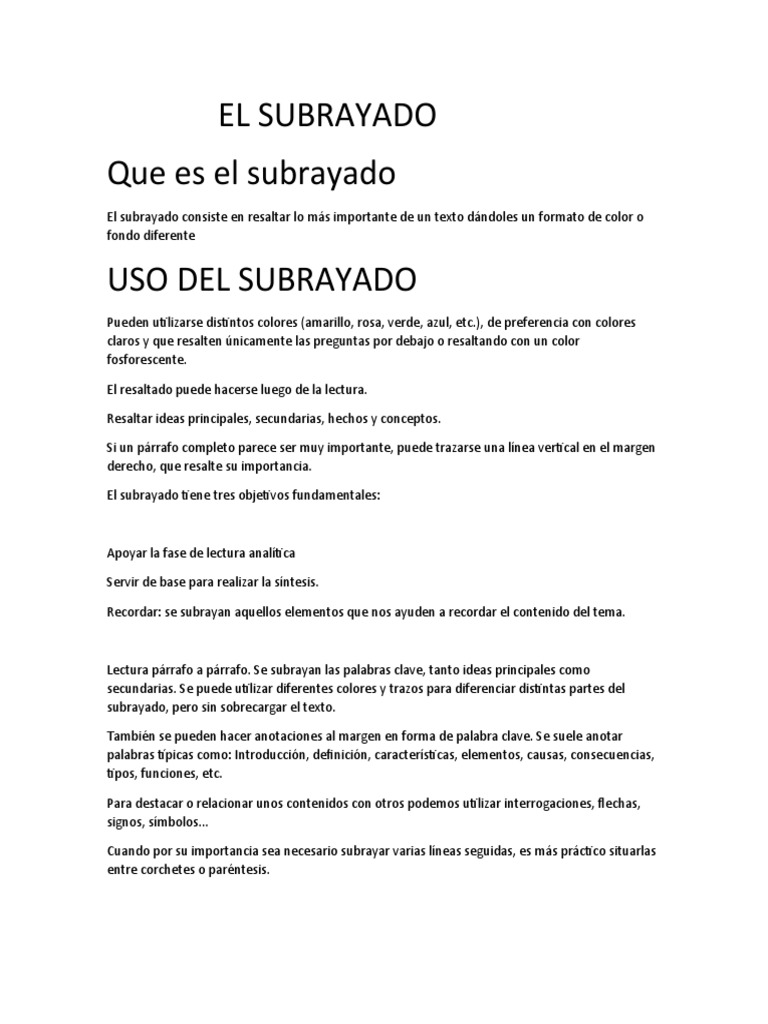 El Subrayado | PDF