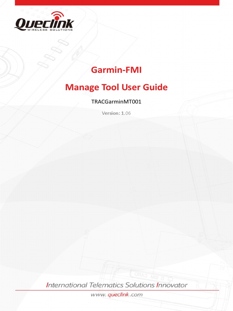 Garmin-FMI Manage Tool User Guide V1.06 | PDF | Menu (Computing) | Window (Computing)