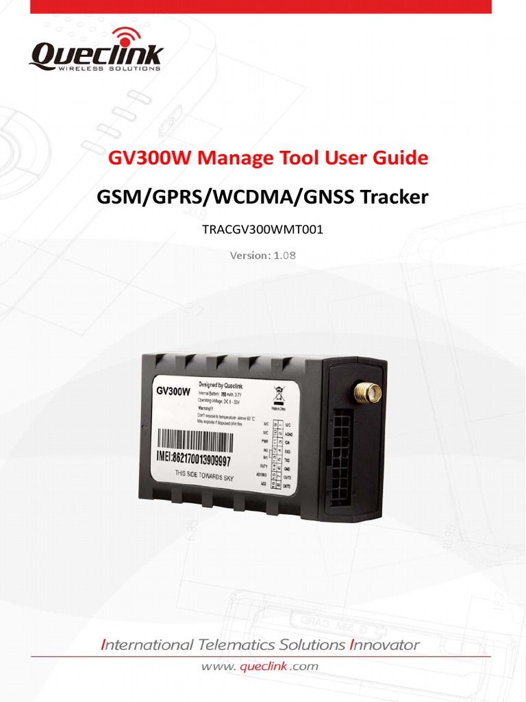 GV300W Manage Tool User Guide V1.08 | PDF | Window (Computing) | Menu ...