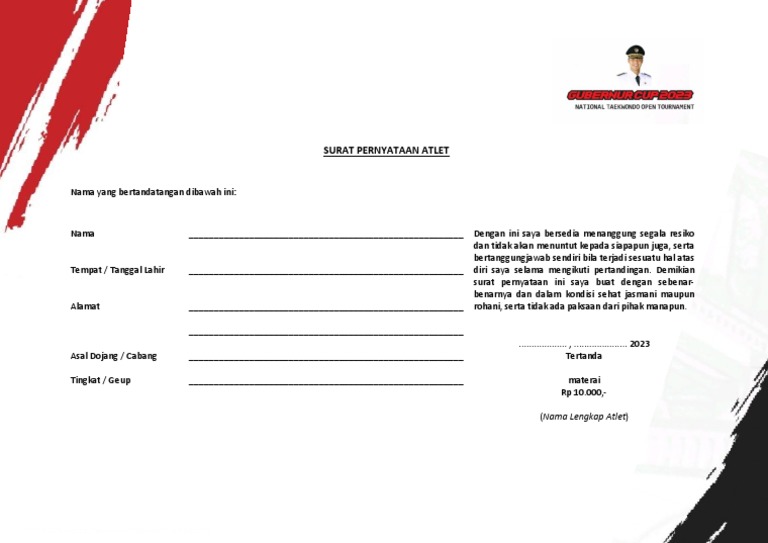 Surat Pernyataan Atlet | PDF