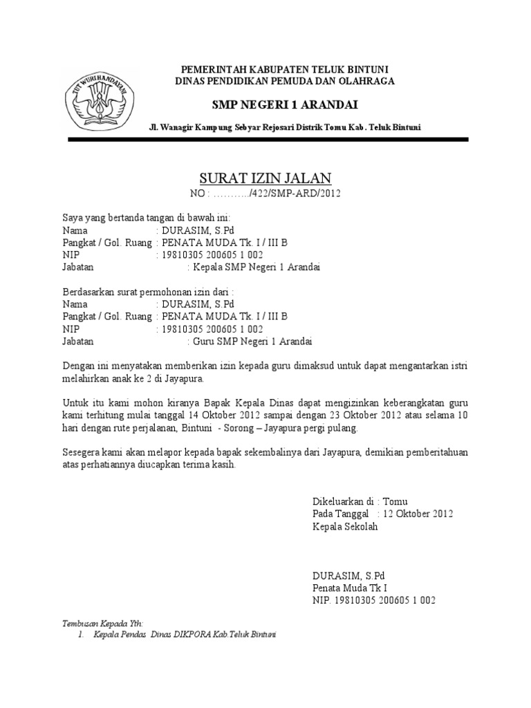 Surat Izin Jalan | PDF