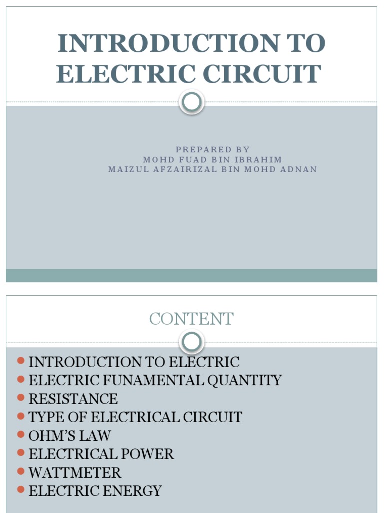 Introduction To Electric Circuit | PDF | Electric Power | Electrical Resistance And Conductance