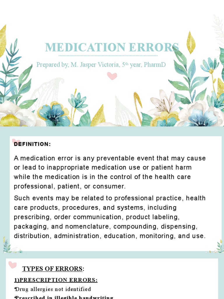 Medication Errors | PDF | Medical Prescription | Pharmacy