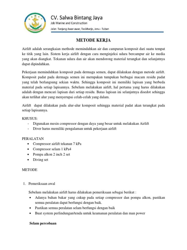 Metode Airlift untuk Dermaga Semen | PDF | Griya & Taman