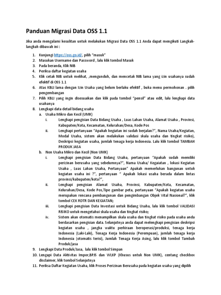 Panduan Migrasi Data OSS 1 | PDF