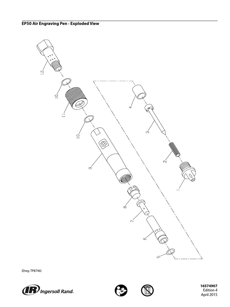 EP50 Air Engraving Pen - Exploded View: (Dwg. TPB746) | Download Free ...