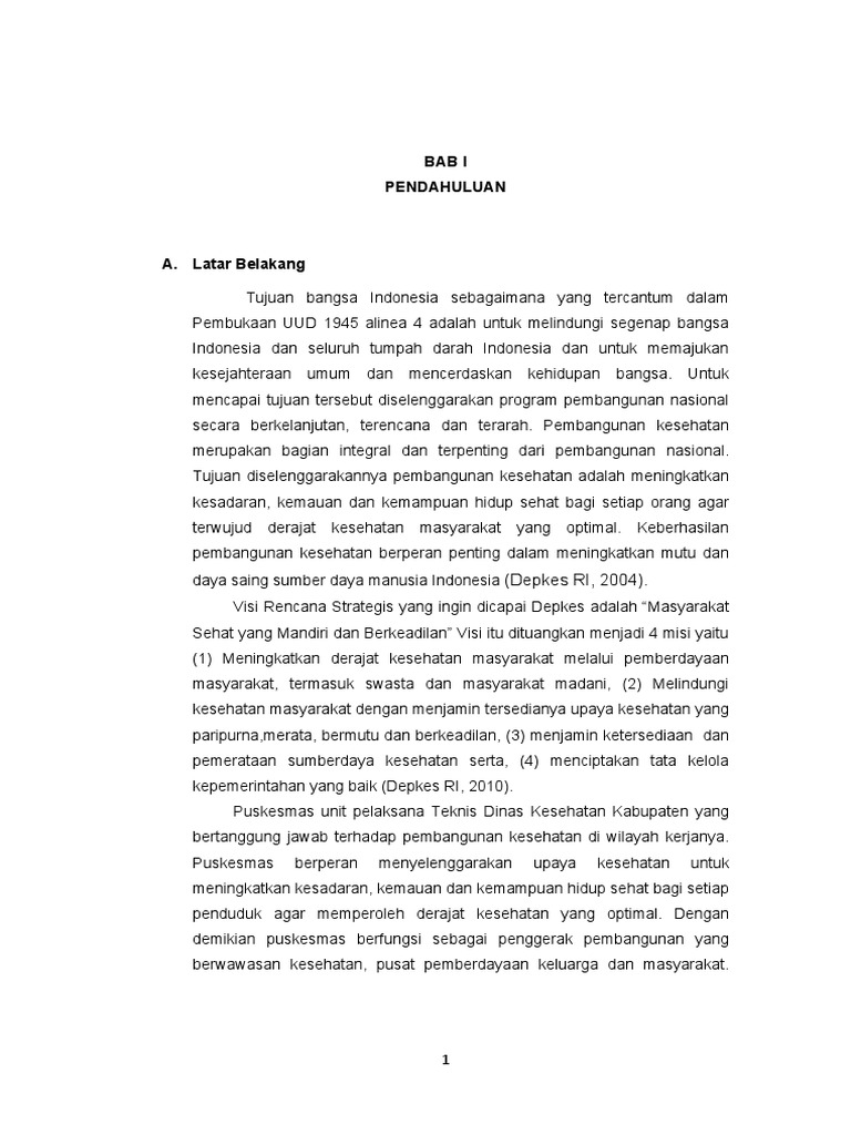 Bab I - Laporan PBL Puskesmas Mejobo | PDF