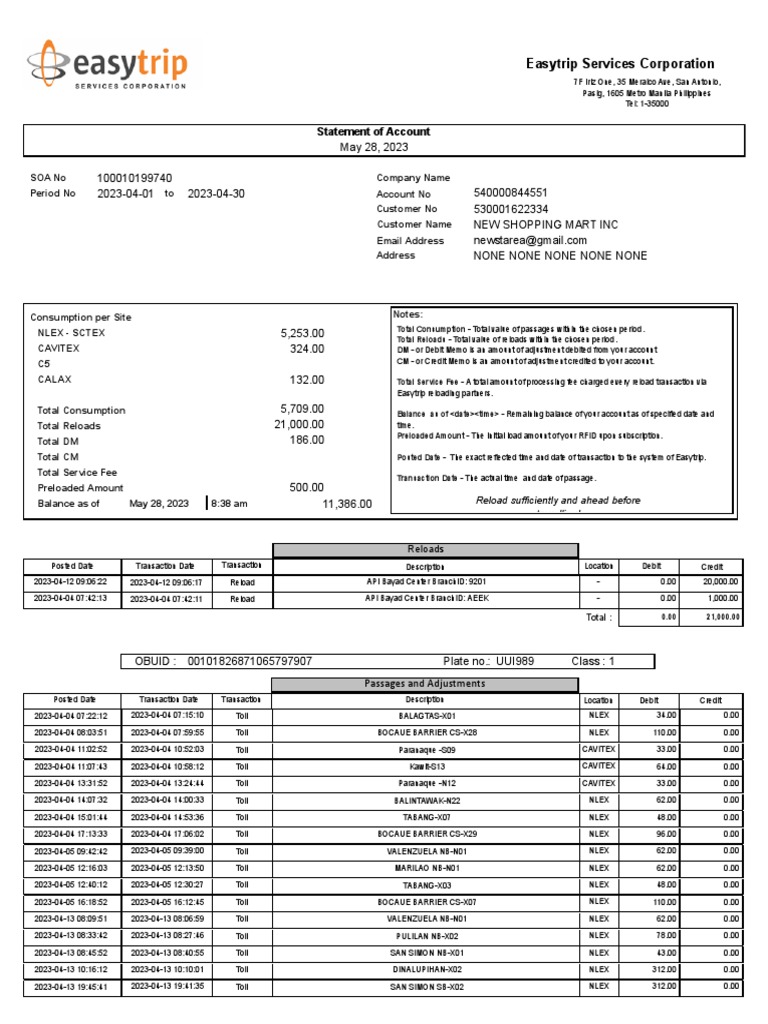 Soa 100010199740 540000844551 | PDF | Debits And Credits | Business ...