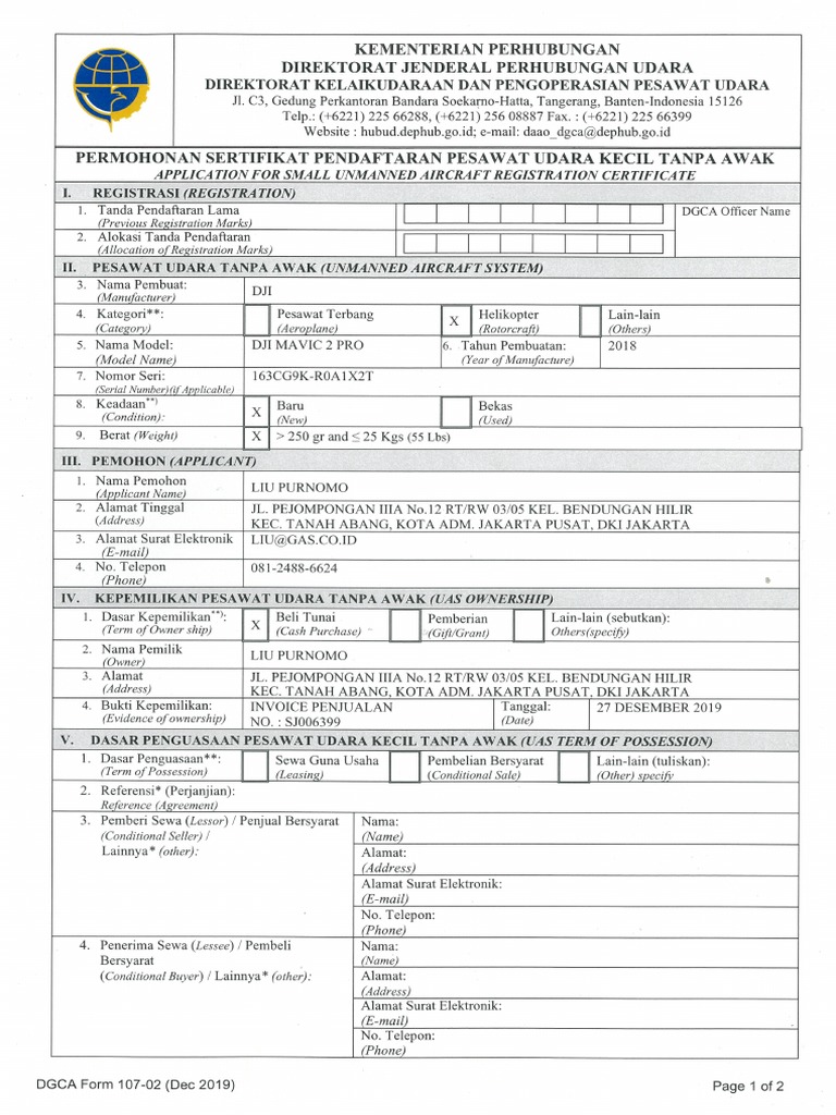 DGCA Form 107-01 Signed | PDF