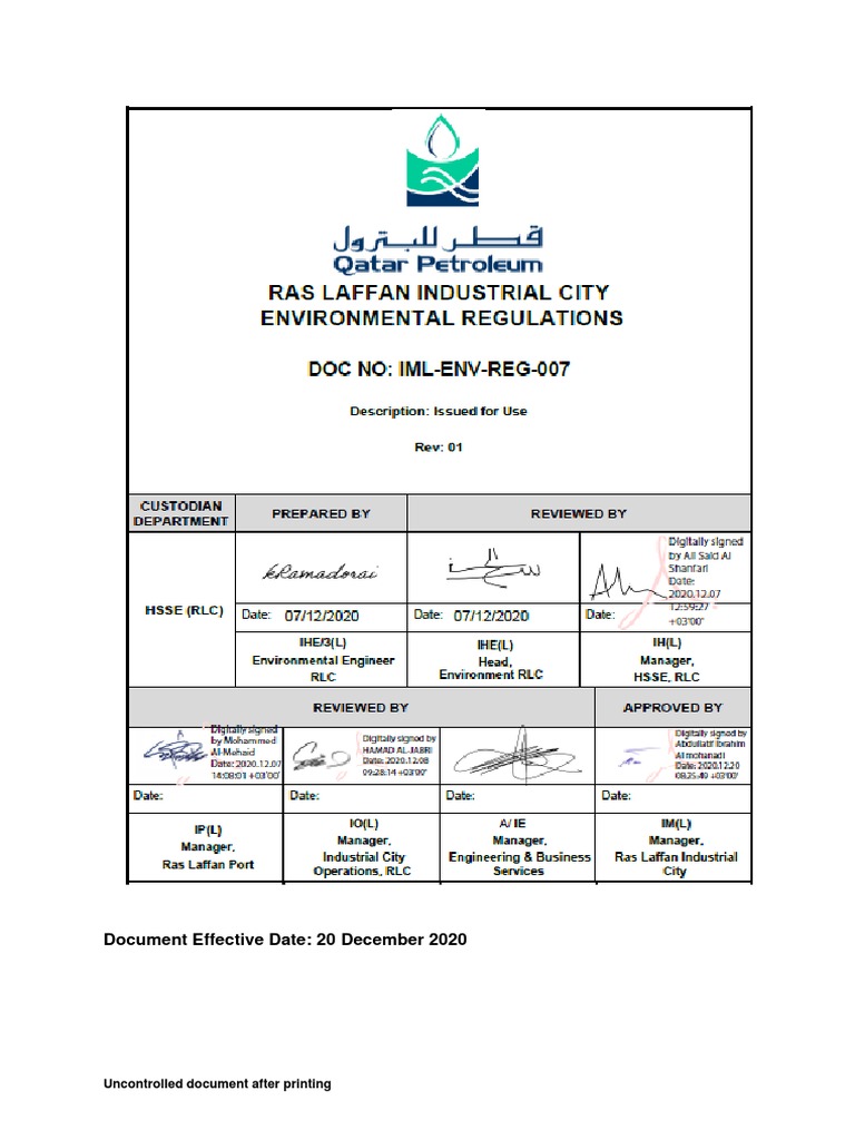 RLC Environmental Regulations | PDF | Waste | Water