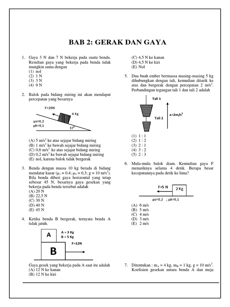 Bab 2 - Gerak Dan Gaya | PDF