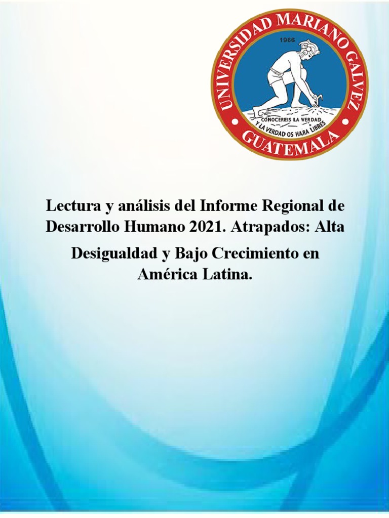 Análisis Del Informe Regional De Desarrollo Humano 2021 Pdf