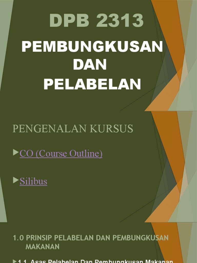 DPB 2313 Pembungkusan Dan Pelabelan | PDF