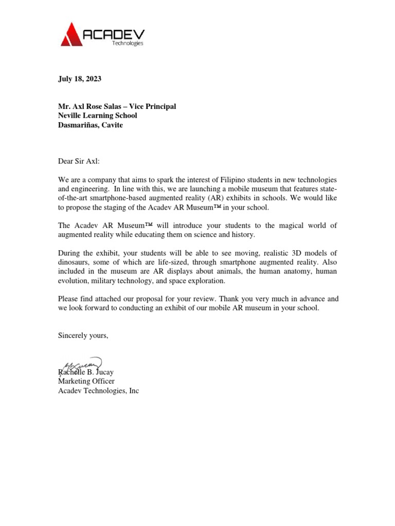 2023S101 Science Month AR Museum Proposal Neville Learning School | PDF ...