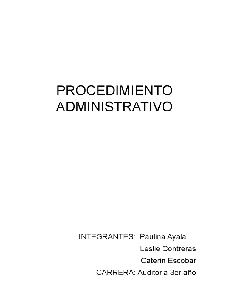 Manual de Procedimiento Administrativo Informe | PDF