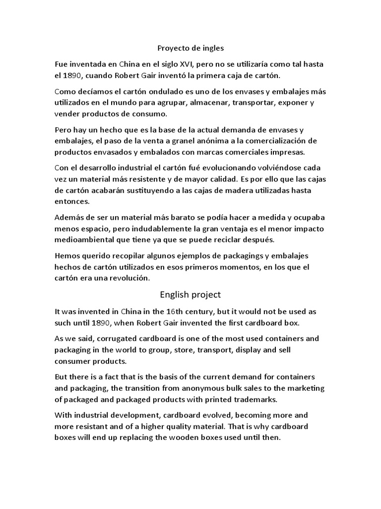 Proyecto de Ingles | PDF