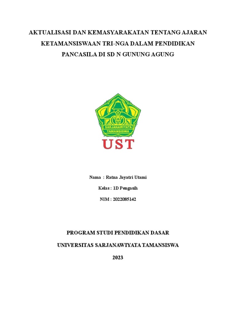 Aktualisasi Dan Kemasyarakatan Ajaran Tri Nga-Ratna Jayatri-2022085142 ...