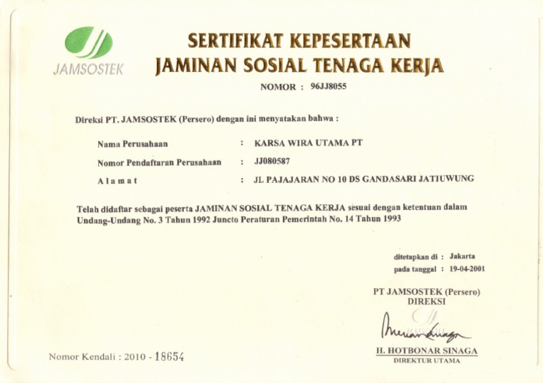 Jamsostek Ketanagakerjaan | PDF