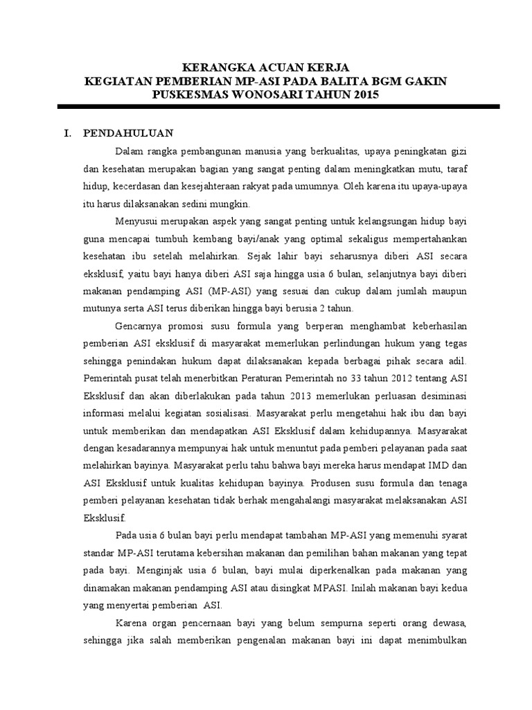 Pemberian MP-ASI untuk Balita BGM Gakin | PDF | Kesehatan Holistik
