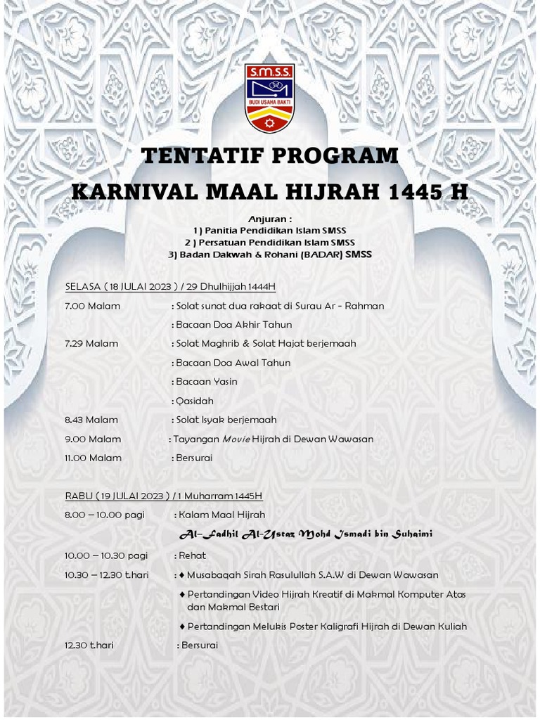 Tentatif Karnival Maal Hijrah | PDF