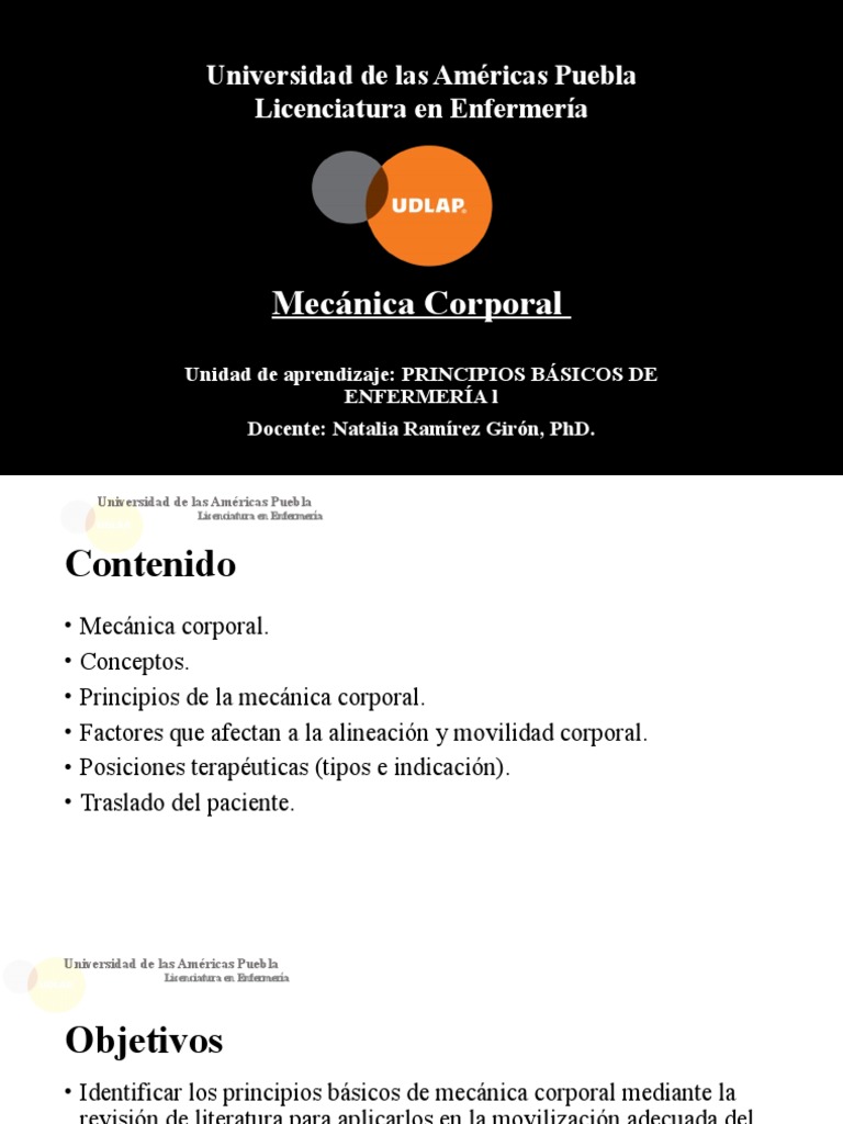 Mecánica Corporal | PDF | Enfermería | Mecánica