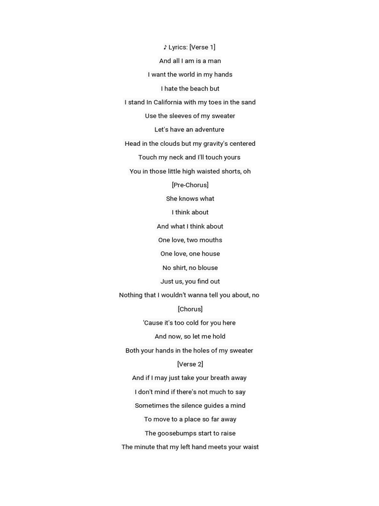 Lyrics | Download Free PDF | Song Structure | Sweater