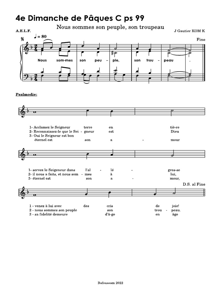 4e Dim Paques C Psaume 99 | PDF
