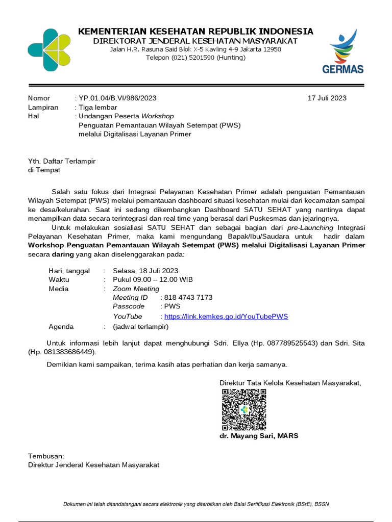 Undangan Webinar Penguatan PWS | PDF | Sains & Matematika
