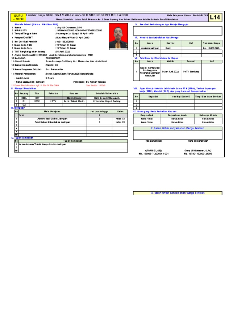 D. Lembar Kerja Guru (L14) | PDF