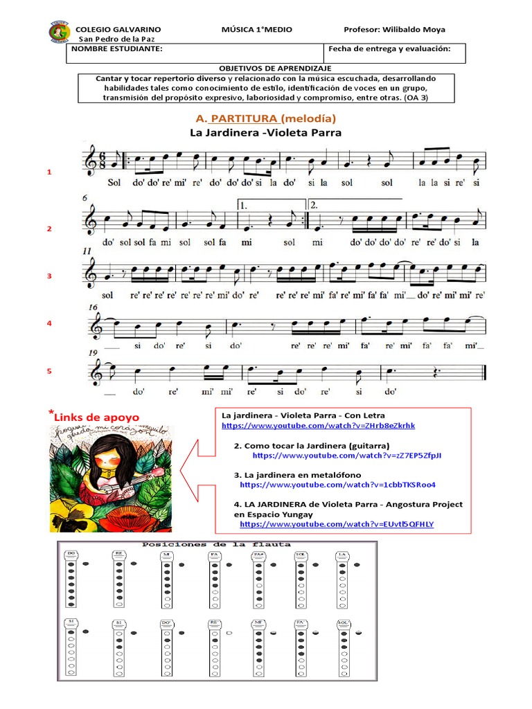 Acordes y Notas de "La Jardinera" | PDF | Las artes escénicas
