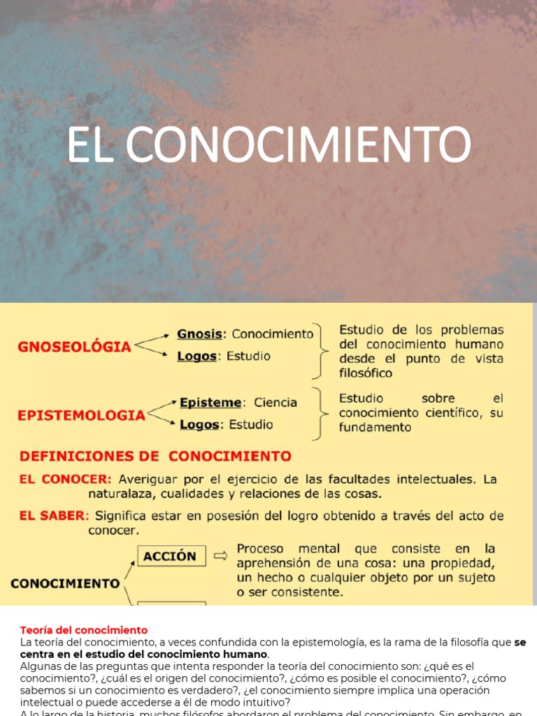 Sesion 1 Conocimiento | PDF | Conocimiento | A priori y a posteriori