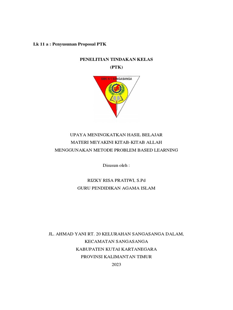 LK 11 - Penyusunan Proposal PTK | PDF
