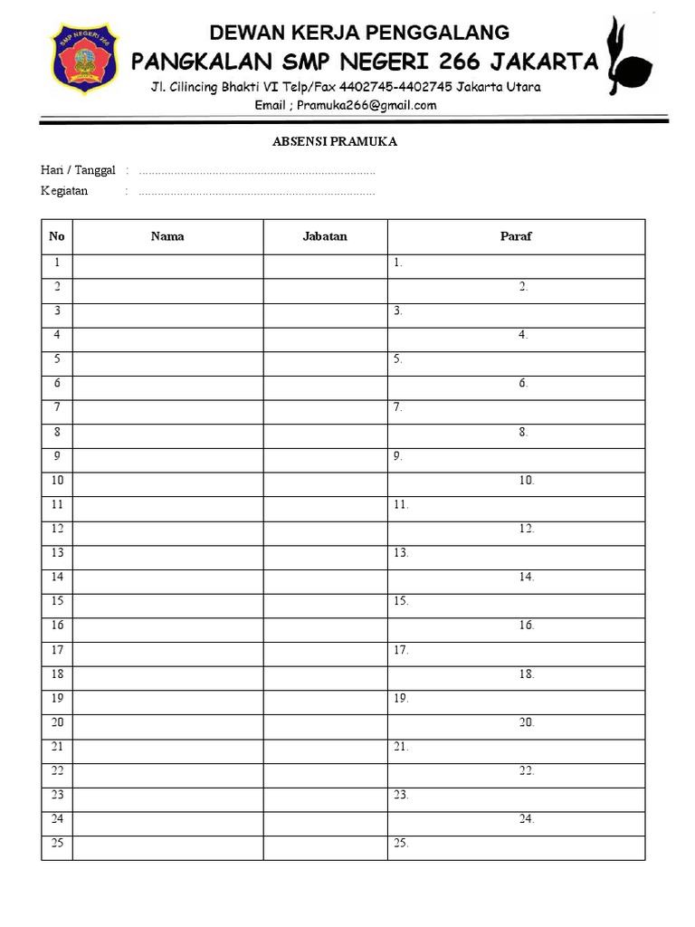 Absensi Pramuka | PDF