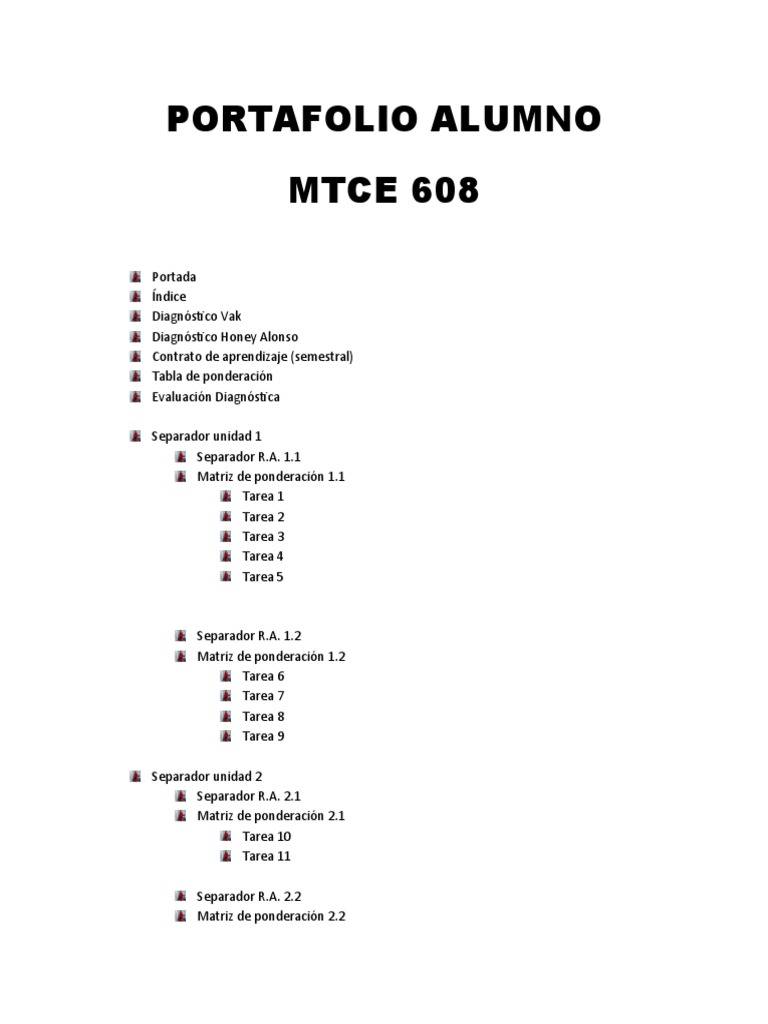 Formaciòn de Portafolio Alumno Mtce 608 | PDF