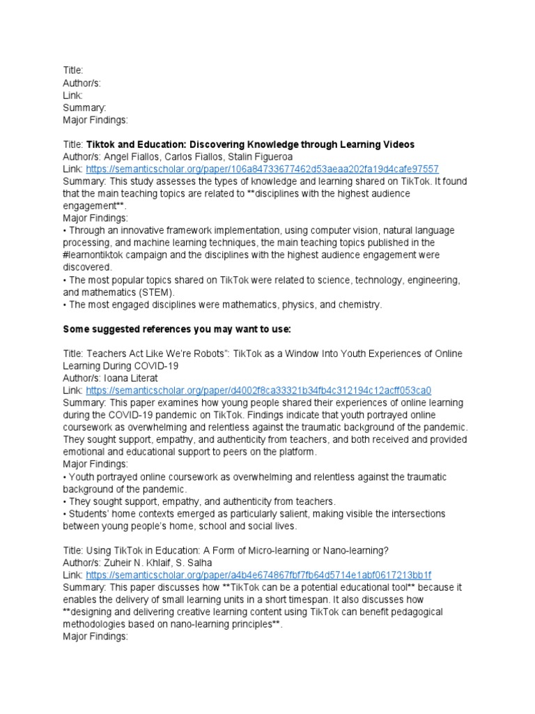 Tiktok For-Rrl | Download Free PDF | Learning | Pedagogy