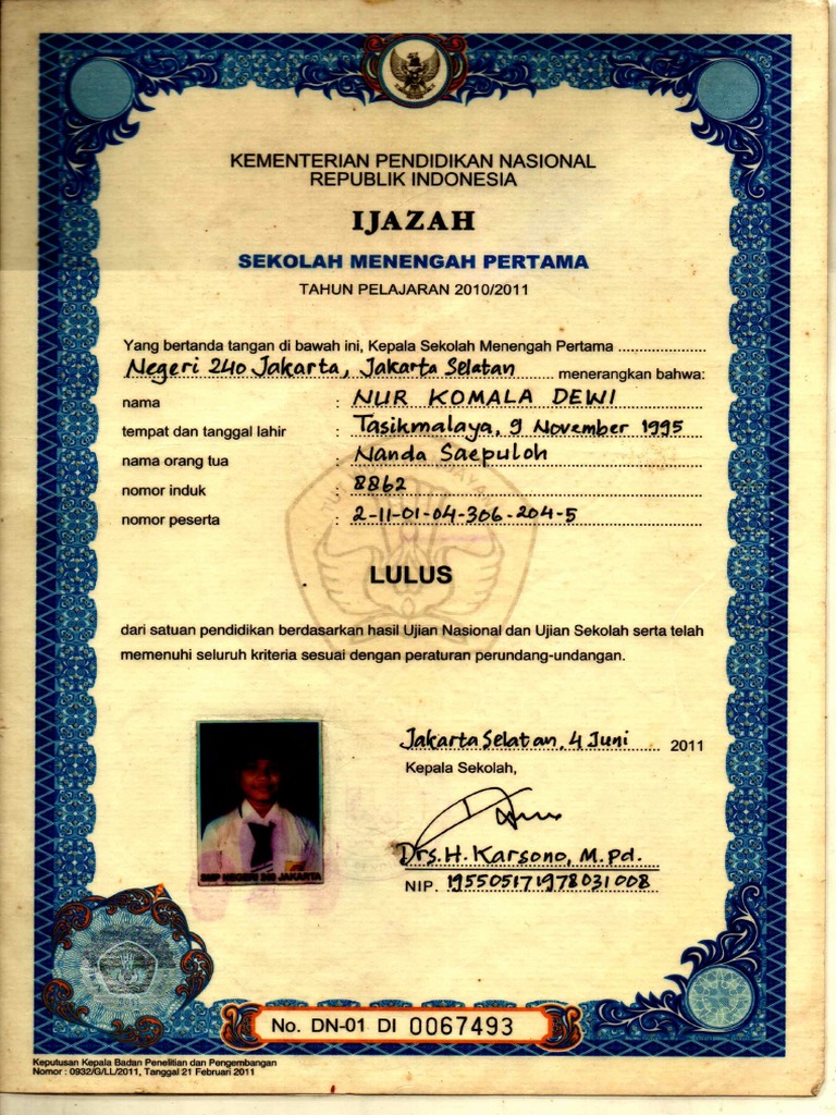 Ijazah SMP | PDF