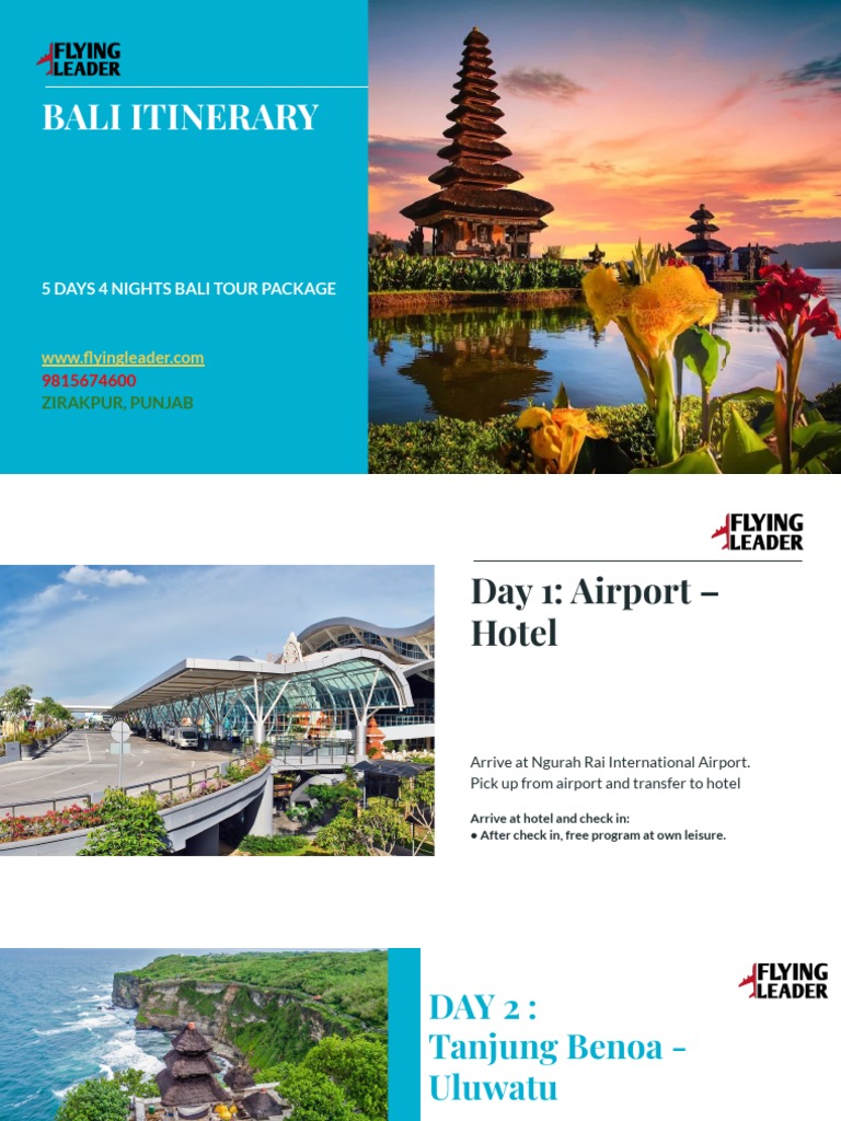Bali Itinerary | Download Free PDF | Bali | Service Industries