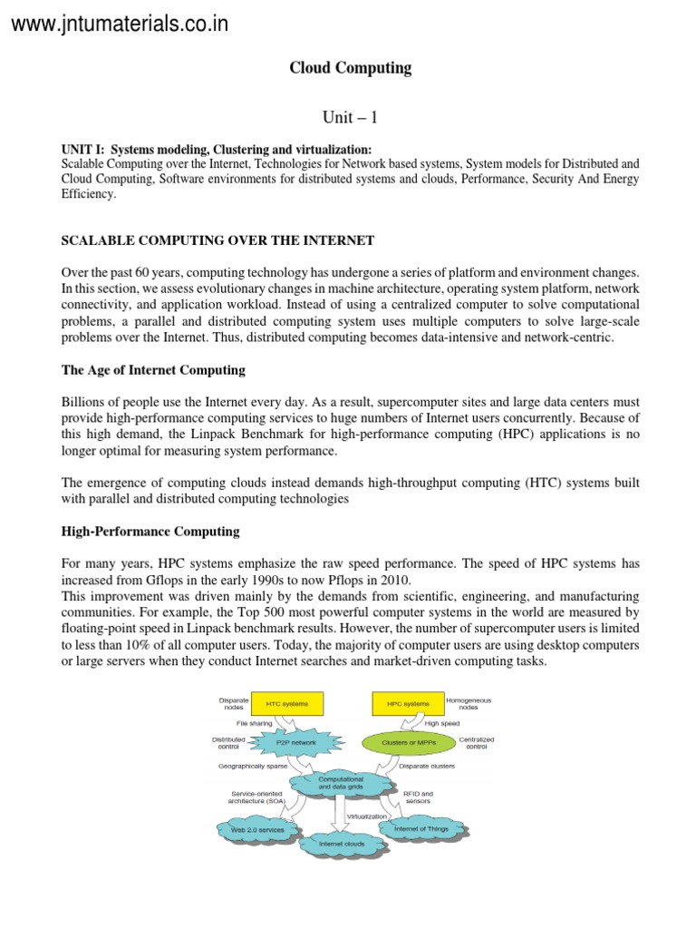 JNTUK 4-1 CSE R20 CC UNIT-I (WWW - Jntumaterials.co - In) | PDF | Cloud Computing | Virtual Machine