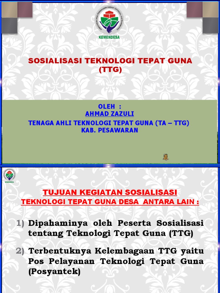 Presentasi Sosialisasi TTG Lengkap 2019 | PDF