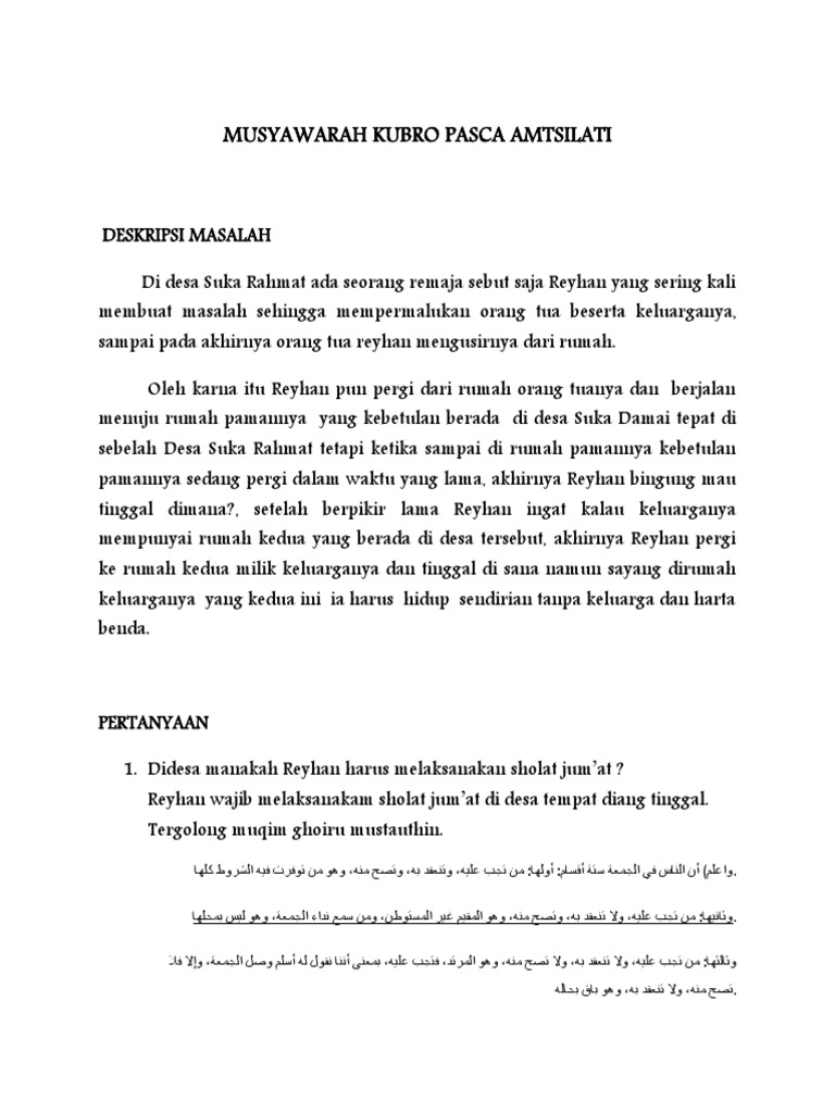 Musyawarah Kubro Pasca Amtsilati | PDF