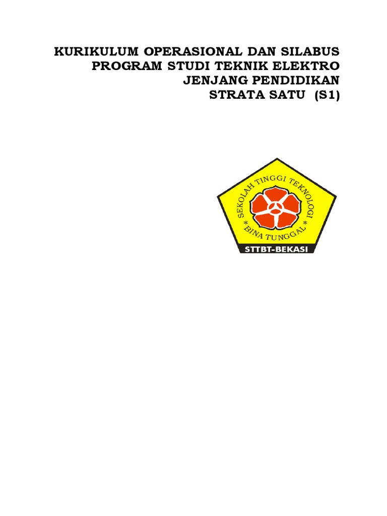 Kurikulum Operasional Dan Silabus Te-S1 | PDF