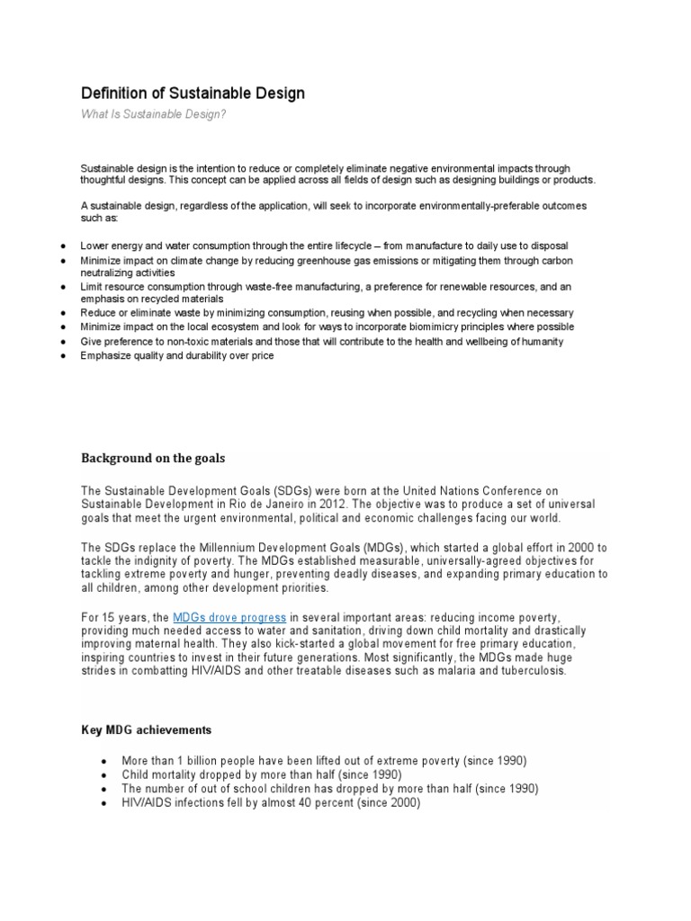 Definition of Sustainable Design | PDF | Green Building | Solar Energy