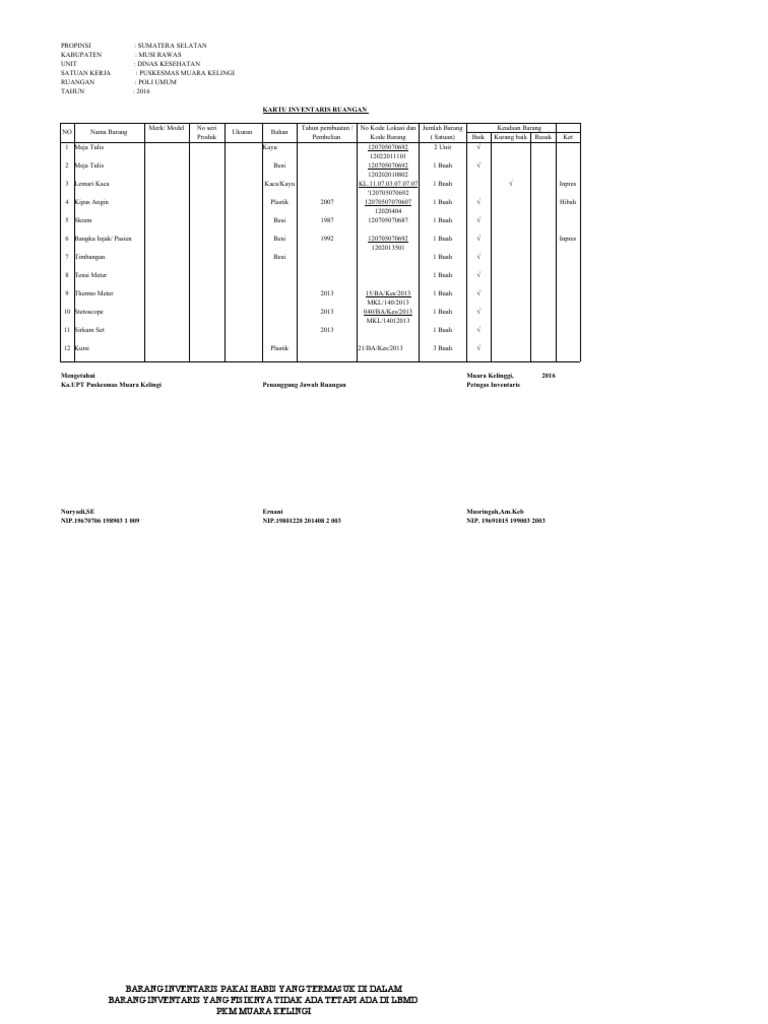 Blanko Inventaris | PDF