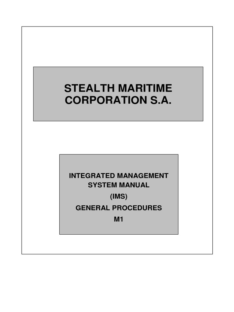 Stealth Maritime IMS Manual Procedures | PDF