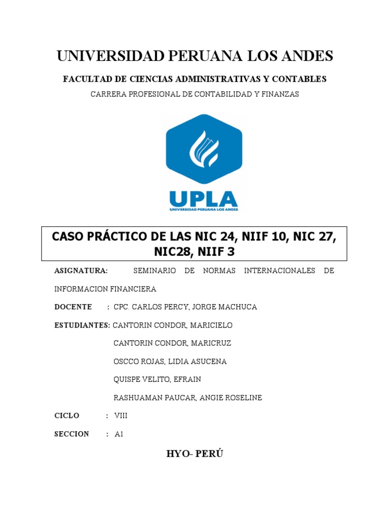 Caso Practico Niif 3 y Niif 10 | PDF