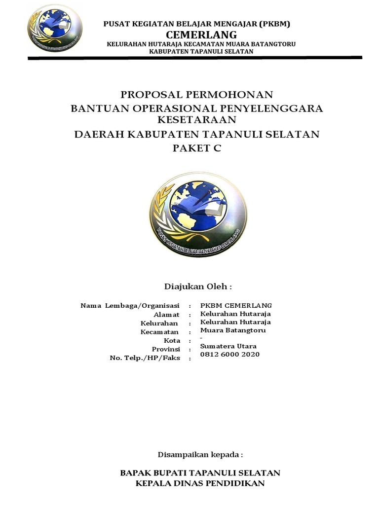 Proposal Bosda PKBM Cemerlang | PDF