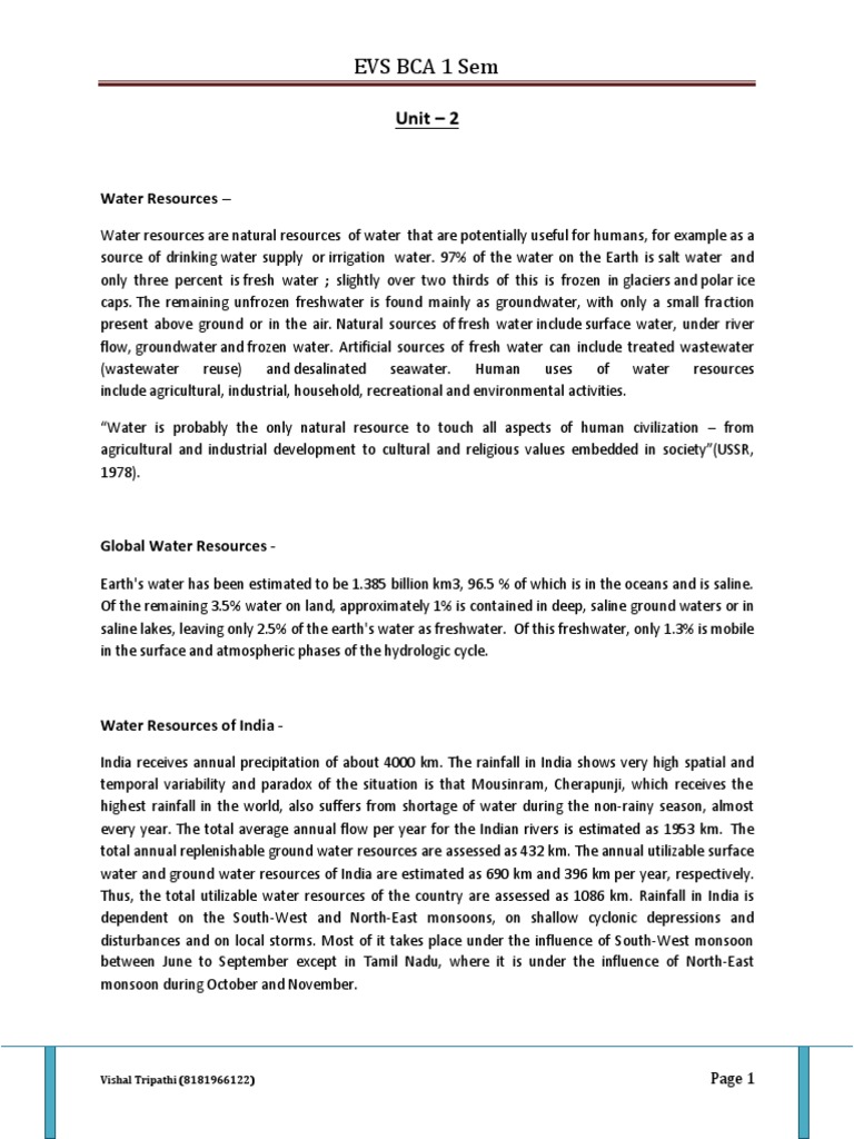 EVS Bca | PDF | Fresh Water | Water